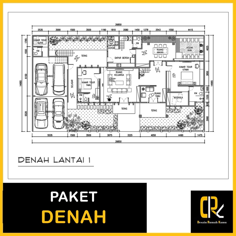 Jual Jasa Desain Denah 2D | Layout Denah Rumah Ruko Toko Gedung Kost ...