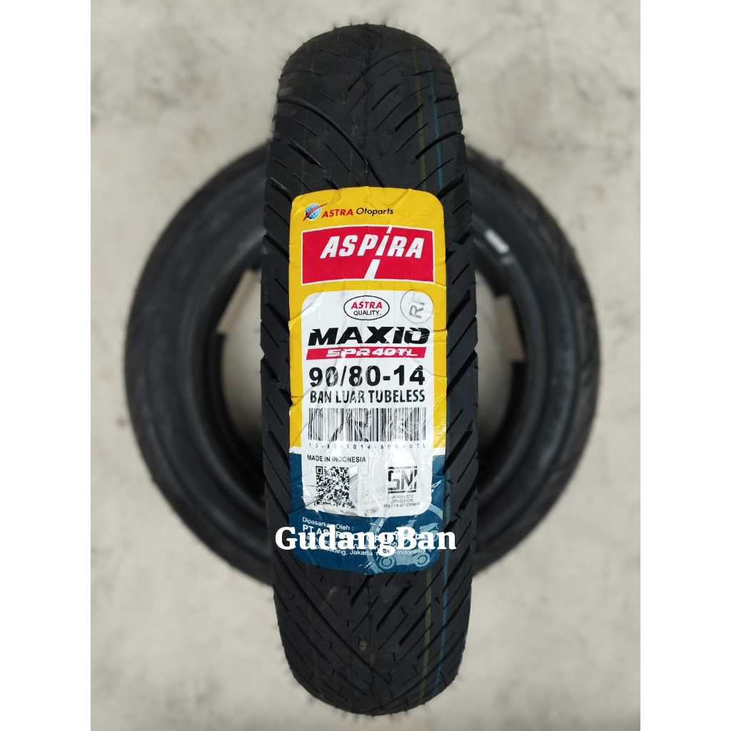 Jual ( RING 14 ) SPR40 90 / 80 - 14 Aspira MAXIO SPR 40 Ban motor matic TUBELESS free pentil ...