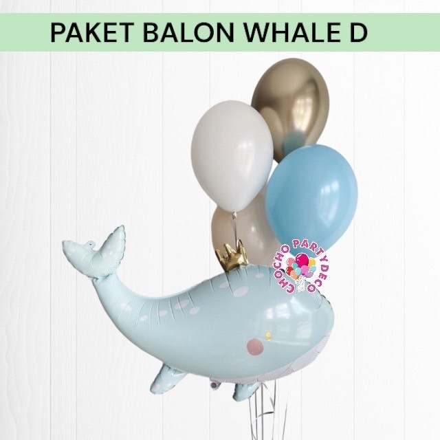 Jual Paket Balon IKAN PAUS WHALE D / Dekorasi Ulang Tahun Balon Paus ...