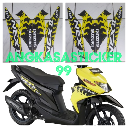 Jual sticker striping body motor suzuki nex 2 cross hitam kuning ...