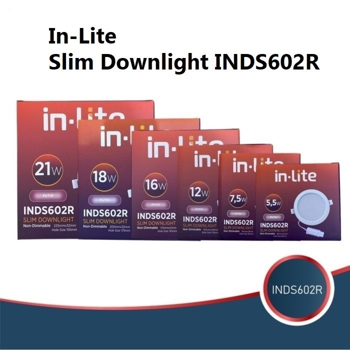 Jual Lampu Downlight Plafon LED 7,5w 12w 16w 18w 21w Inlite INDS602R ...