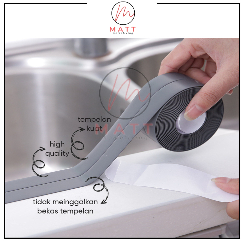 Jual MATT Seal Tape Protection Penutup Celah Siku Wastafel Dapur Karet ...