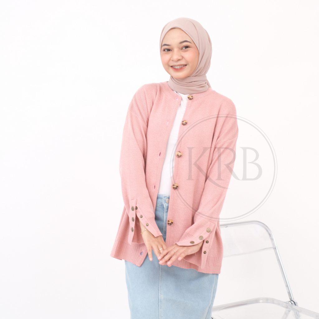 Jual KRB Inara Cardigan Kancing Aktif Outer Wanita Rajut Atasan Polos Knitwear Denim | Shopee ...