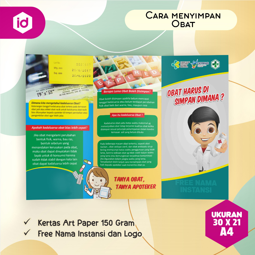 Jual BROSUR LEAFLET KESEHATAN | CARA MENYIMPAN OBAT YANG BENAR | UNTUK ...