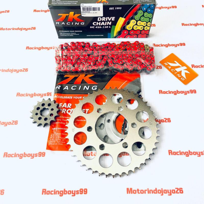Jual Gear Set 6 Lubang Baut New CBR 150 CB 150X TK Racing Rantai Merah ...