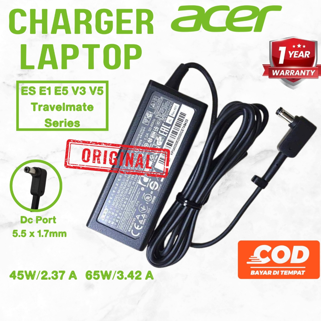 Jual [1 𝙏𝙖𝙝𝙪𝙣 𝙂𝙖𝙧𝙖𝙣𝙨𝙞] Charger Adaptor Laptop ACER Original BIG PLUG ...