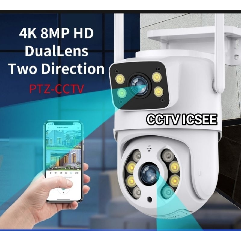 Jual ISCEE CCTV Wi-Fi Wireless PTZ Camera 8mp HD waterproof intalasi ...
