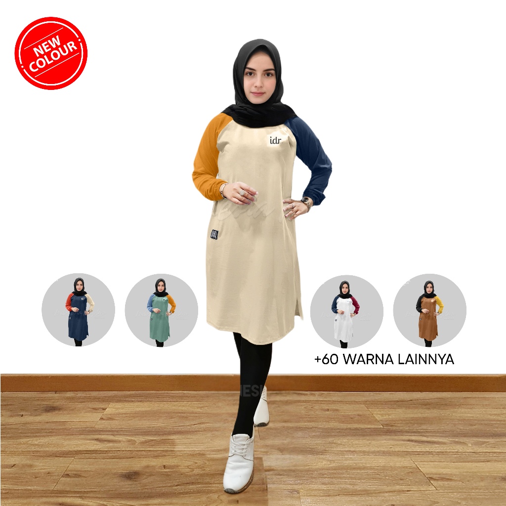 Jual Indonesia Raglan Tunik Kaos Dress Bisa Request Warna Anti Gerah ...