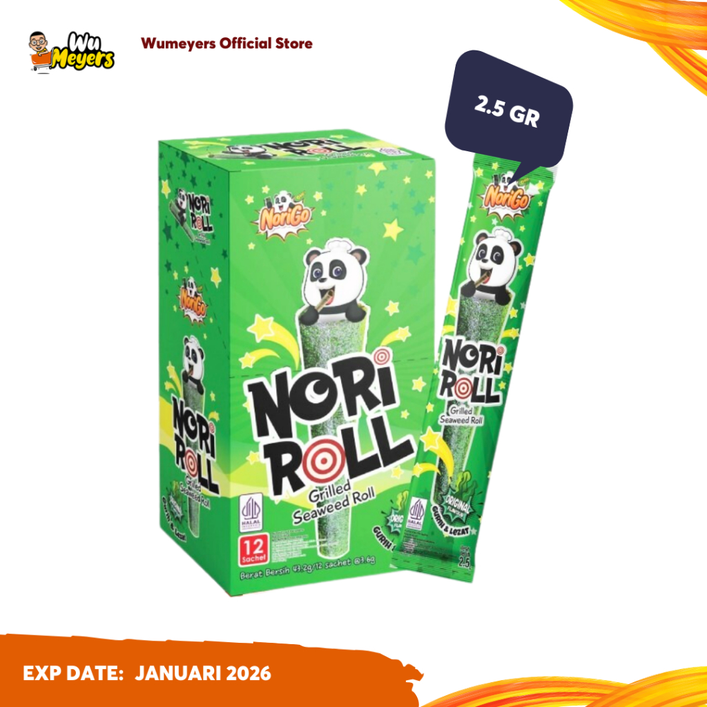 Jual Norigo Snack Nori Roll Grilled Seaweed Roll / Snack Rumput Laut ...