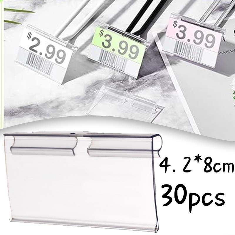 Jual 30pcs Price Tag Holder PVC Kertas Lebel Harga 8x4.2cm Akrilik ...