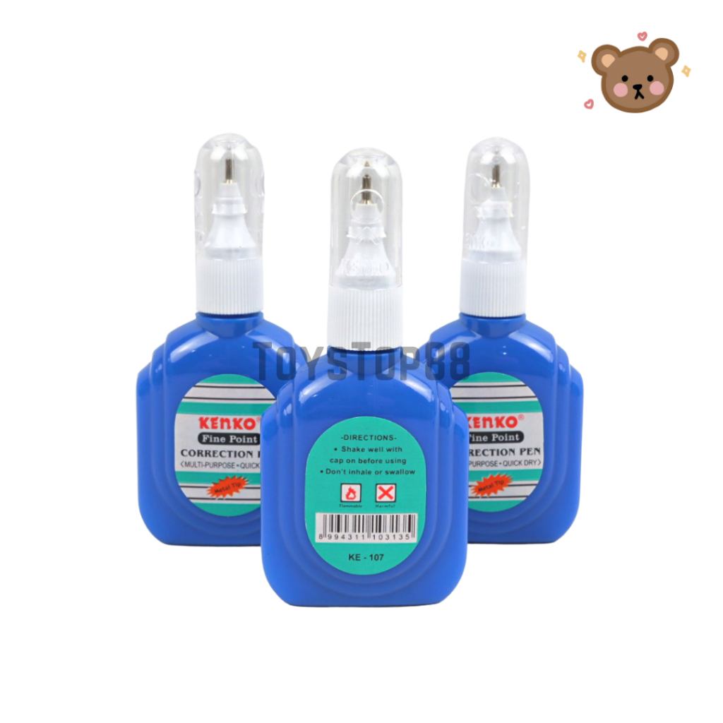 Jual Correction Fluid Kenko KE-107 - Tip Ex Cair Penghapus Botol Biru ...