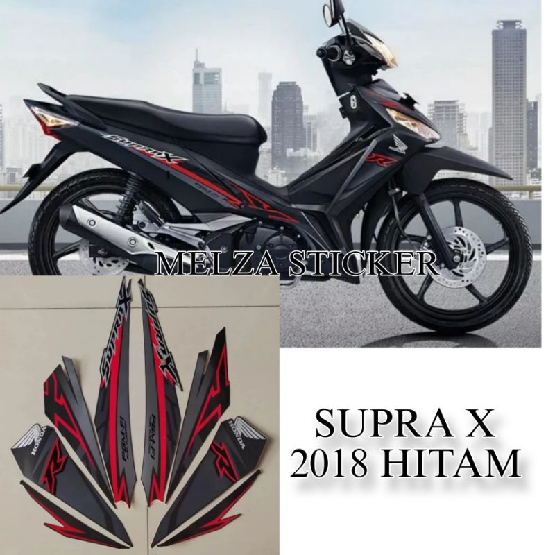 Jual Stiker Striping Motor Supra X 125 Fi 2018 FULL HITAM Sticker Lis ...