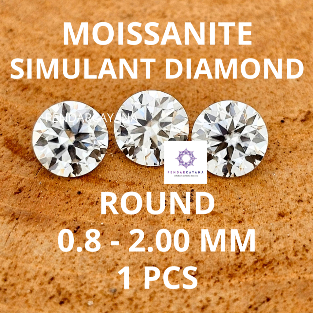 Jual MOISSANITE SIMULANT DIAMOND 0.8 - 2 MM ROUND WHITE / 1 PCS ...