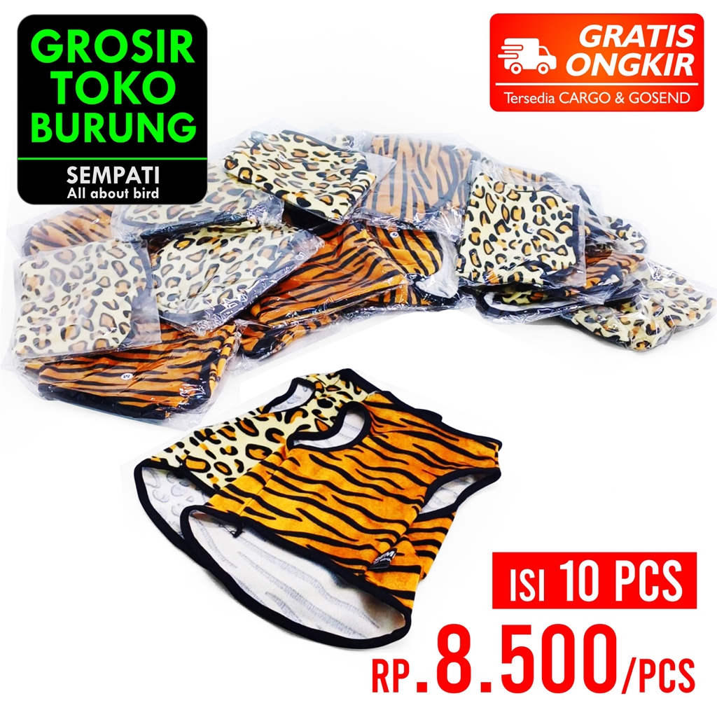 Jual SEMPATI GROSIR Baju Kucing Anjing Isi 10 Pcs Motif Macan Harimau ...