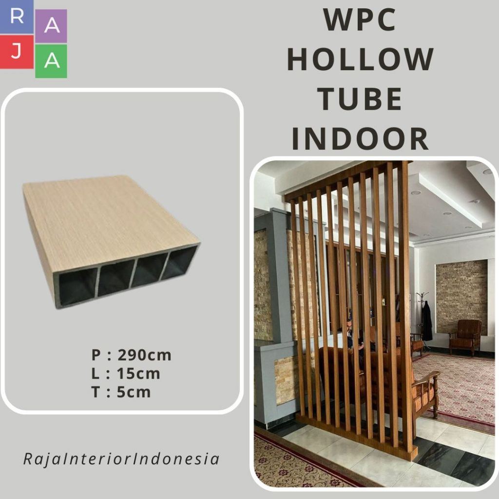 Jual Kisi Kisi WPC Hollow Tube Panel Sekat Ruangan Dinding Indoor WPC ...
