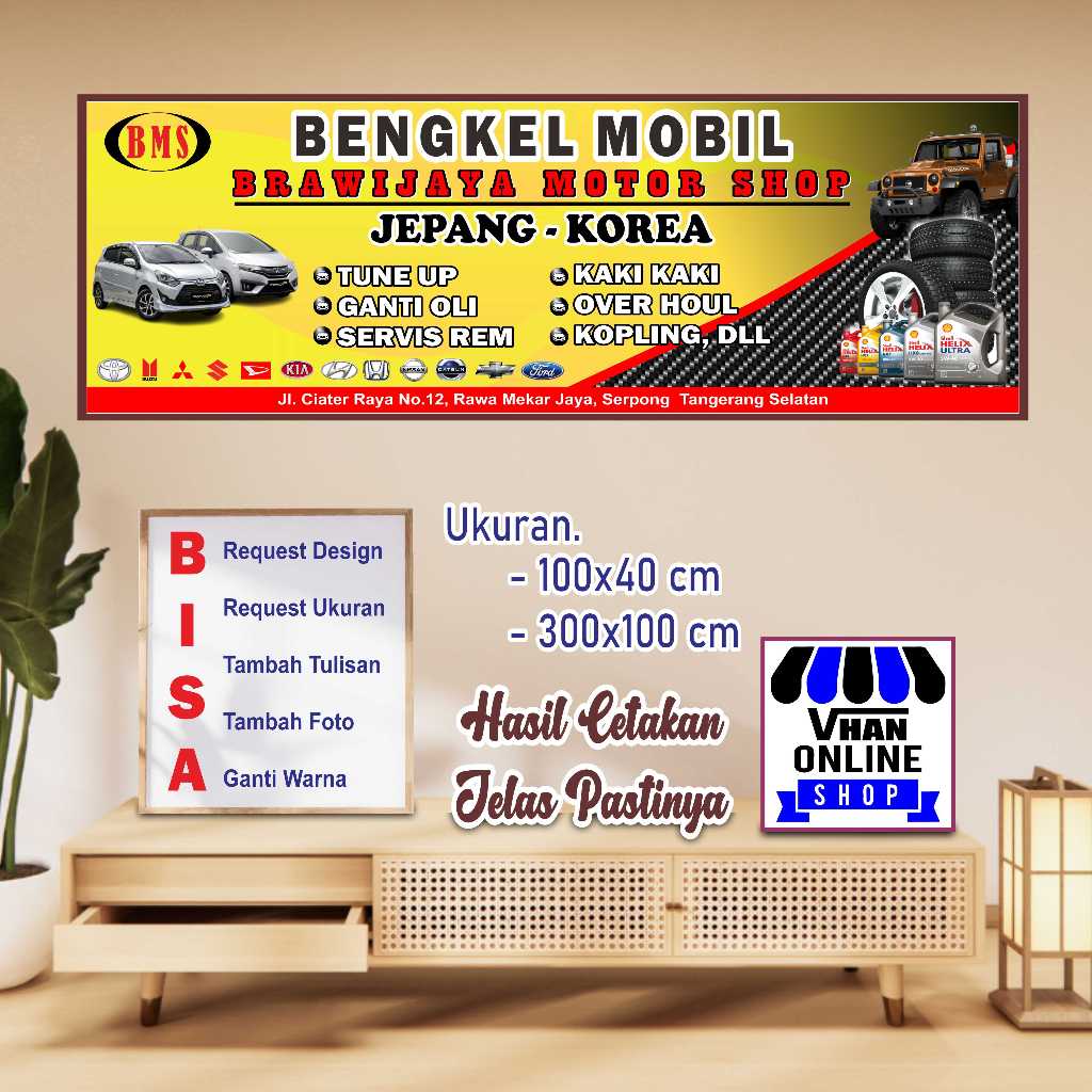 Jual Custom Spanduk Banner MMT Bengkel Mobil Dengan Design Bagus ...