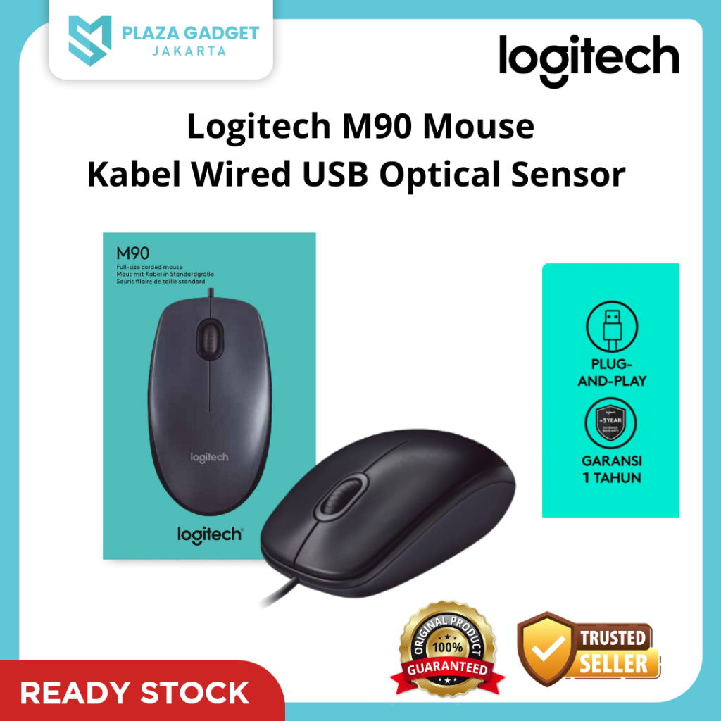 Jual Logitech M90 Mouse Kabel Wired USB Optical Sensor - Garansi Resmi1 ...