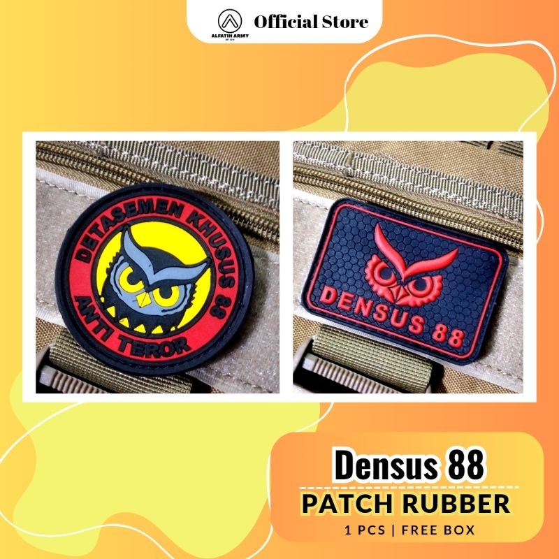 Jual Alfatih Army Patch Rubber Densus 88 Burung hantu Logo 5X7cm Karet ...