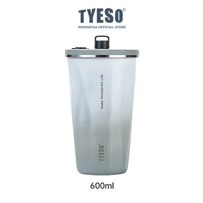 Jual Tyeso Tumbler Gelas Kopi Gradasi Portable 600ml Stainless Steel Free Sedotan TS-8848 ...