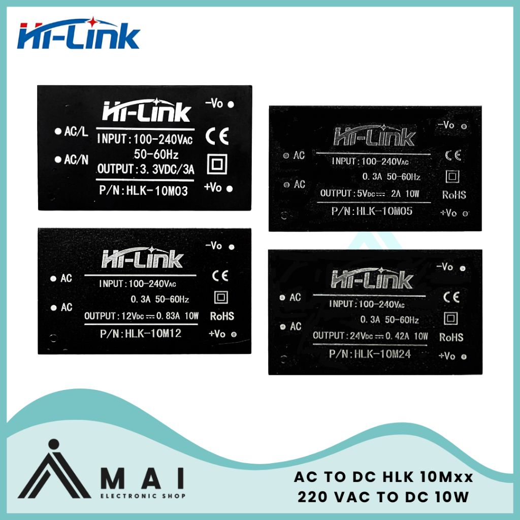 Jual Hi Link HLK-10M03 10M05 10M12 10M24 5W AC to DC Isolated Power ...