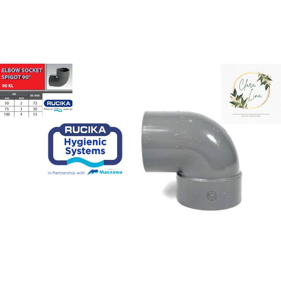 Jual Elbow Knee 4" inch PVC Rucika Spigot 90 Derajat (HP) | Shopee ...