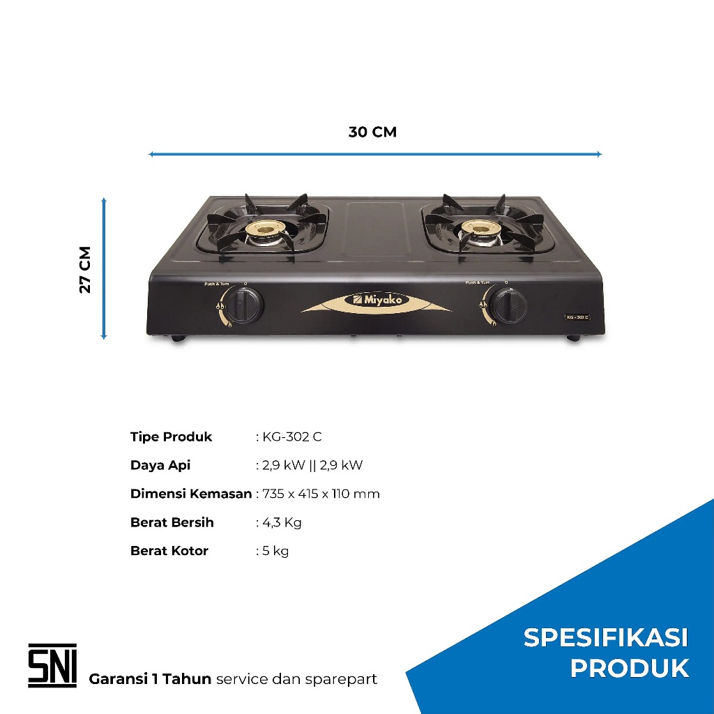 Jual KOMPOR GAS MIYAKO 2 TUNGKU KGC-302 C / KGC 302 C | Shopee Indonesia