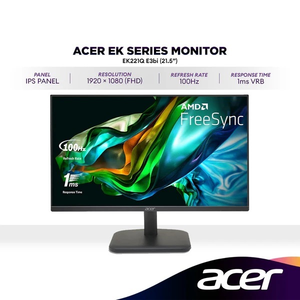 Jual Monitor Acer LED IPS EK221QE3 - Full HD 100Hz 21.5" Inch | Shopee ...