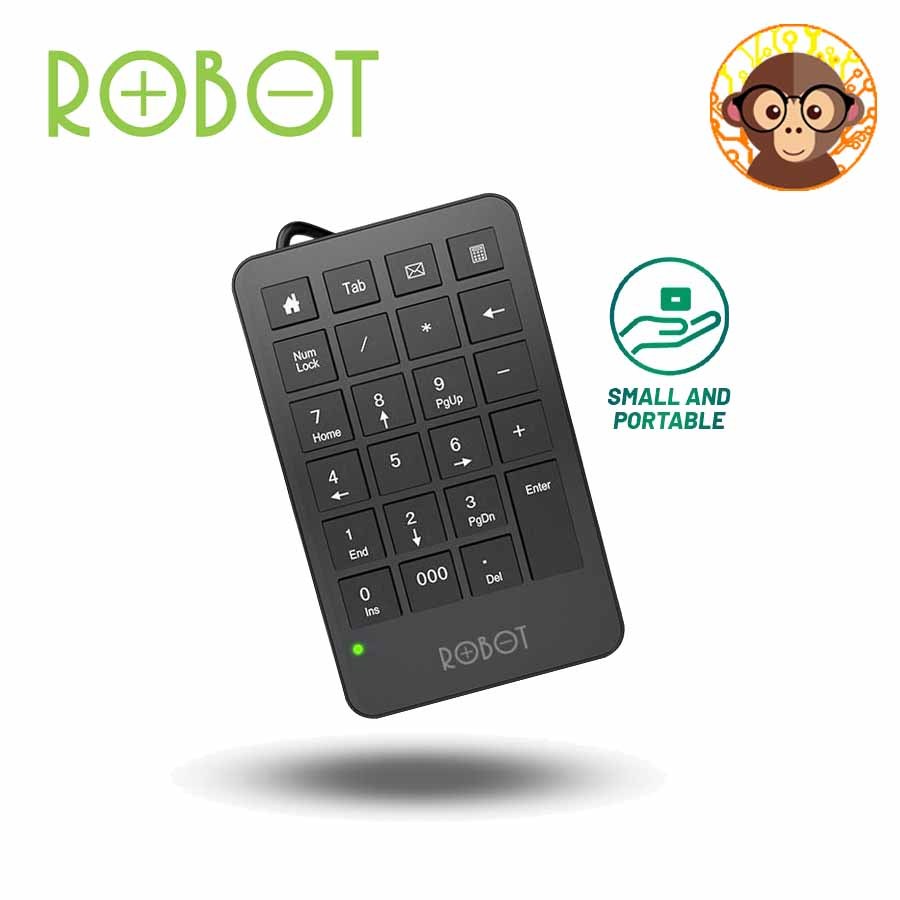 Jual Keyboard Robot RK01 Wired Numeric Keypad Black Tombol Multimedia ...