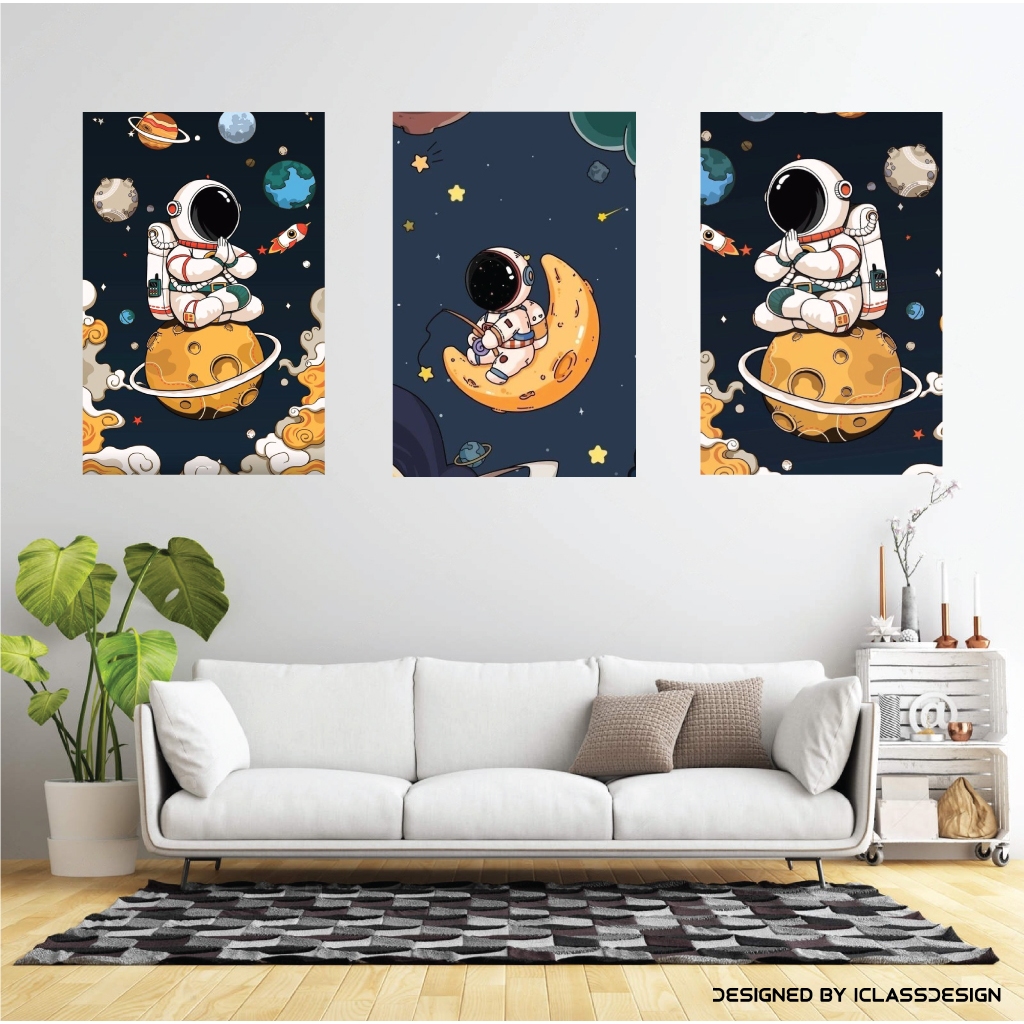 Jual HIASAN DINDING MOON ASTRONOT 20X30 CM POSTER KAYU WALL AESTHETIC ...