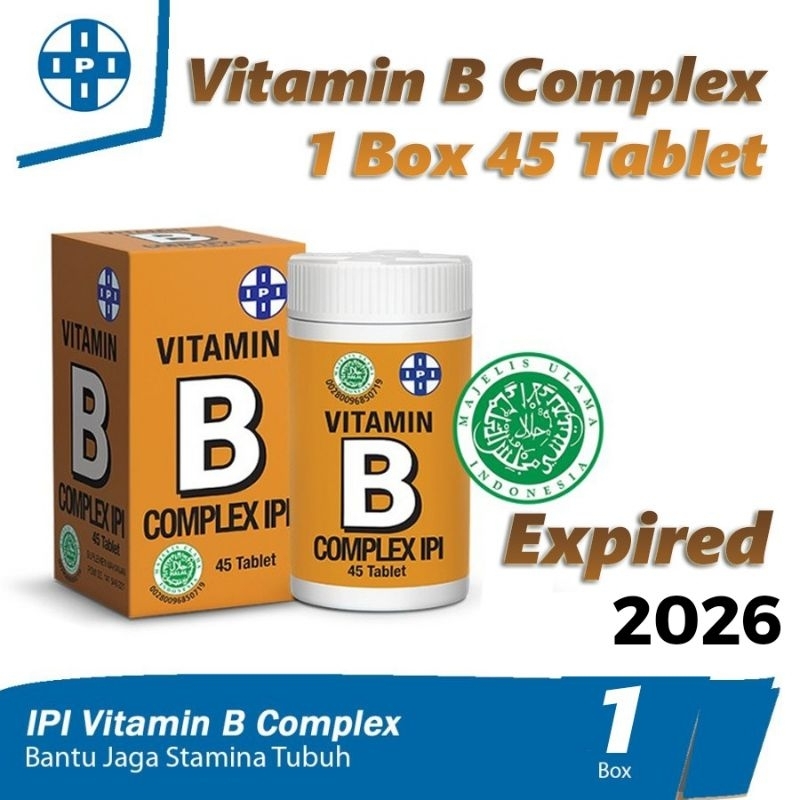 Jual IPI Vitamin B Complex 1 Pot 45 Tablet Vitamin B Kompleks 45 Tablet ...