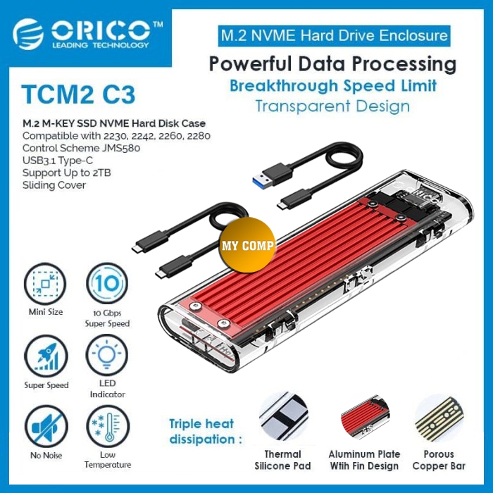 Jual Orico TCM2-C3 SSD M.2 Nvme Enclosure Casing Eksternal Case ...