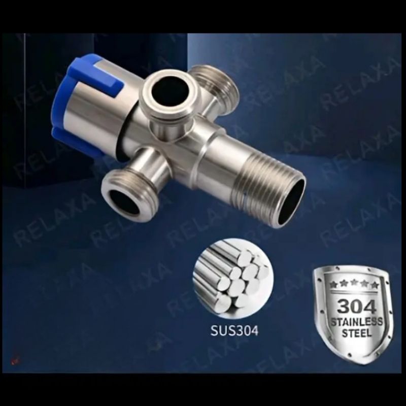 Jual Stop Kran Cabang 3 Stainless Stell Sus 304 Stop keran Air Wastafel ...