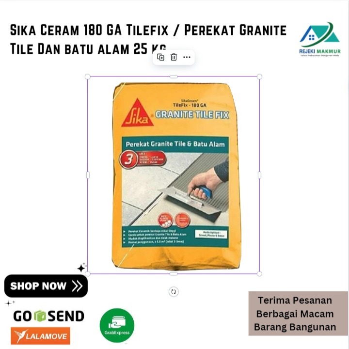 Jual Sika Ceram 180 GA Tilefix / Perekat Granite Tile Dan batu alam 25 ...