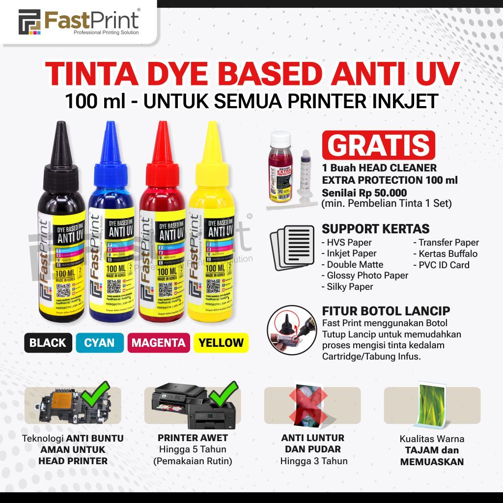 Jual Tinta Dye Based Anti UV 100 ML | Shopee Indonesia