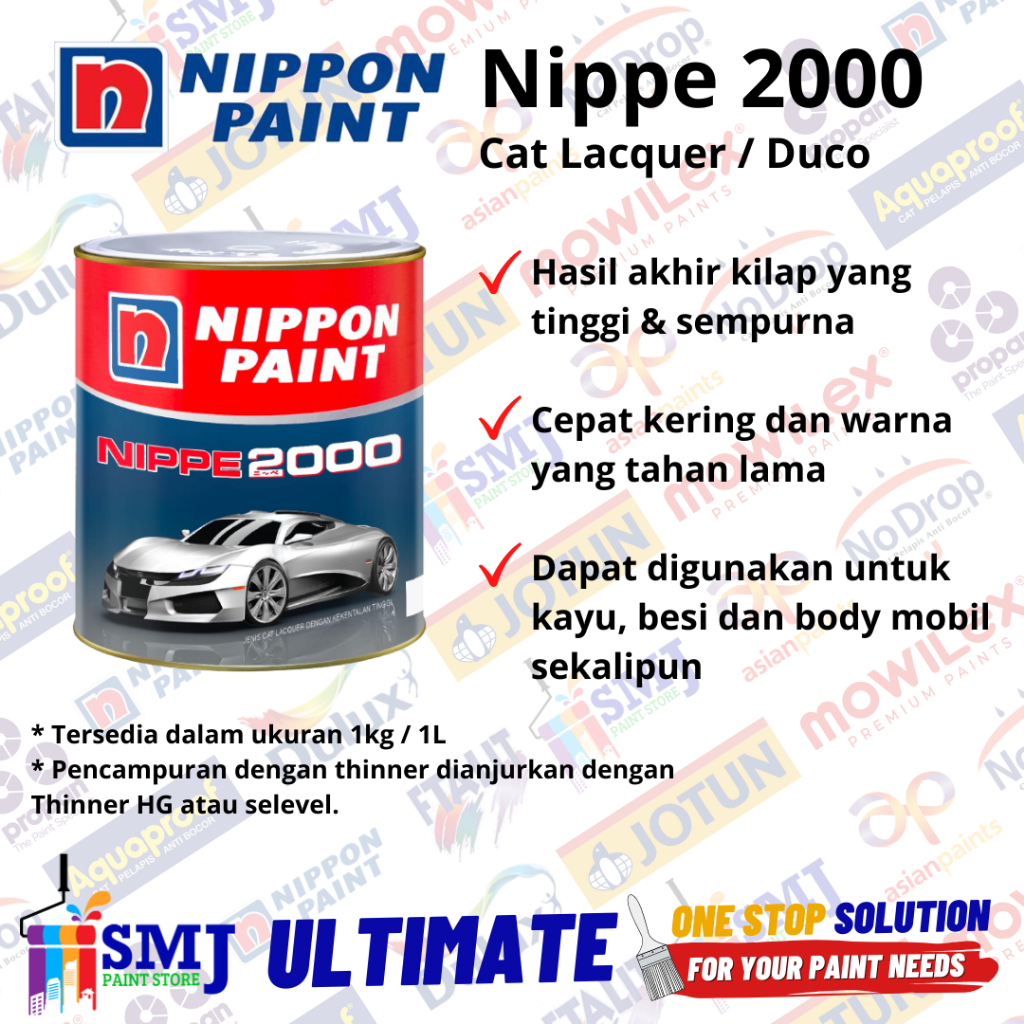 Jual Cat Duco Mobil, Besi dan Kayu NIPPON PAINT NIPPE 2000 1L | Shopee ...