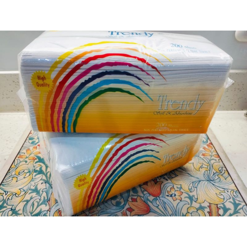 Jual Tissue Facial HVS merek Trendy 200sheet/350gram | Shopee Indonesia