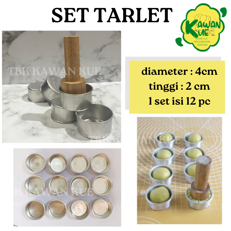 Jual 12 pcs Set Pres Cetakan Kue Tarlet Mini Tart Tarlets / Loyang ...