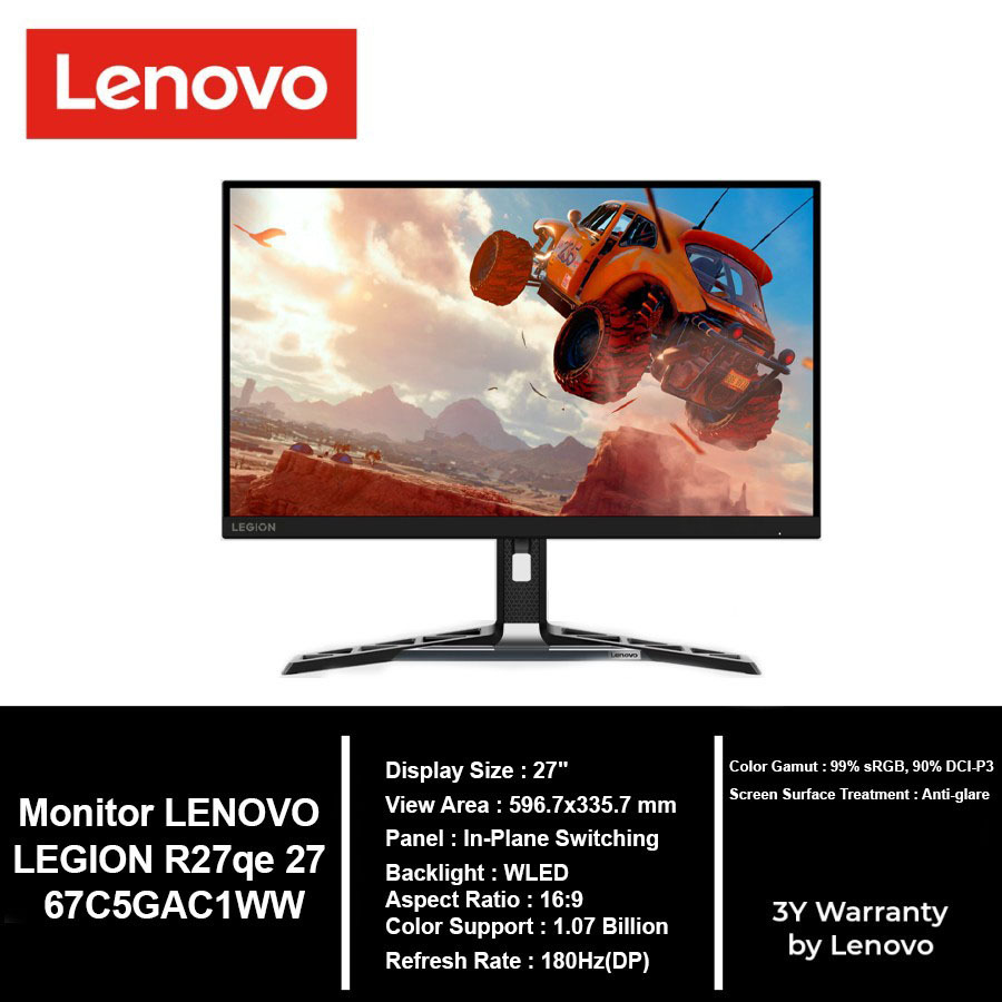 Jual Monitor LENOVO LEGION R27qe 27 QHD IPS WLED 180Hz 0.5ms | Shopee ...