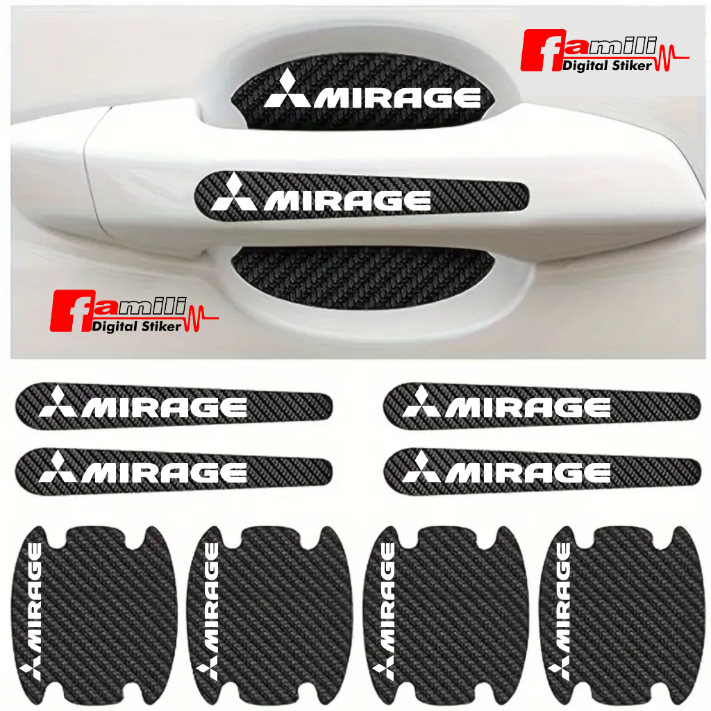 Jual 8 PCS Sticker Carbon 3D Pelindung Gagang Pintu Mobil Mirage ...