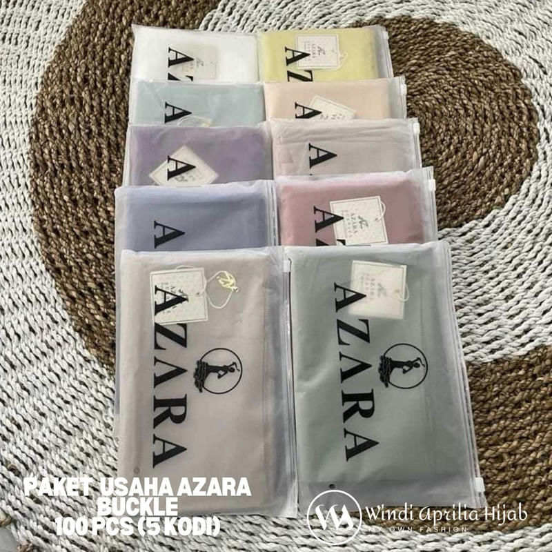 Jual PAKET USAHA HIJAB SEGI EMPAT POUCH AZARA BUCKLE ISI 100 PCS|| ISI ...