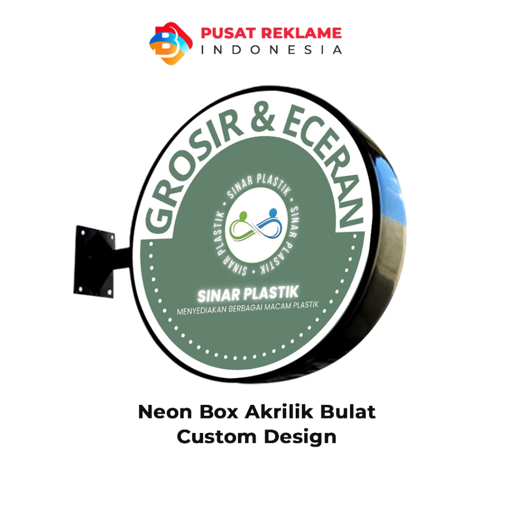 Jual Neon Box Custom Bulat Premium 35cm 45cm 55cm 65cm Outdoor Akrilik ...