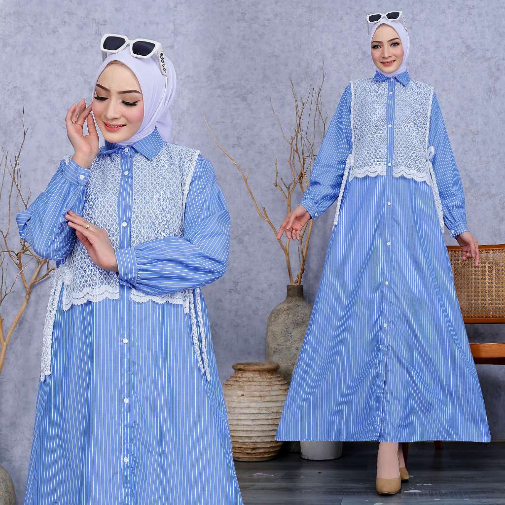 Jual Warna Warni Brand Dress Salur Riana Bahan Katun Premium | Shopee Indonesia