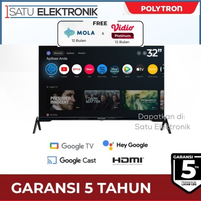 Jual Polytron Smart TV 32 Inch PLD32 RG9059 HD Ready Free Mola + Vidio ...
