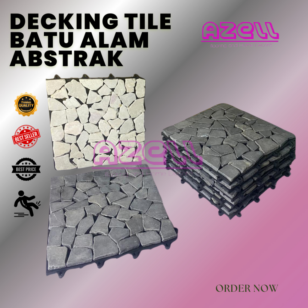 Jual Paket Bundling 10 pcs Decking Tile Batu Alam - Batu Alam Mozaik ...