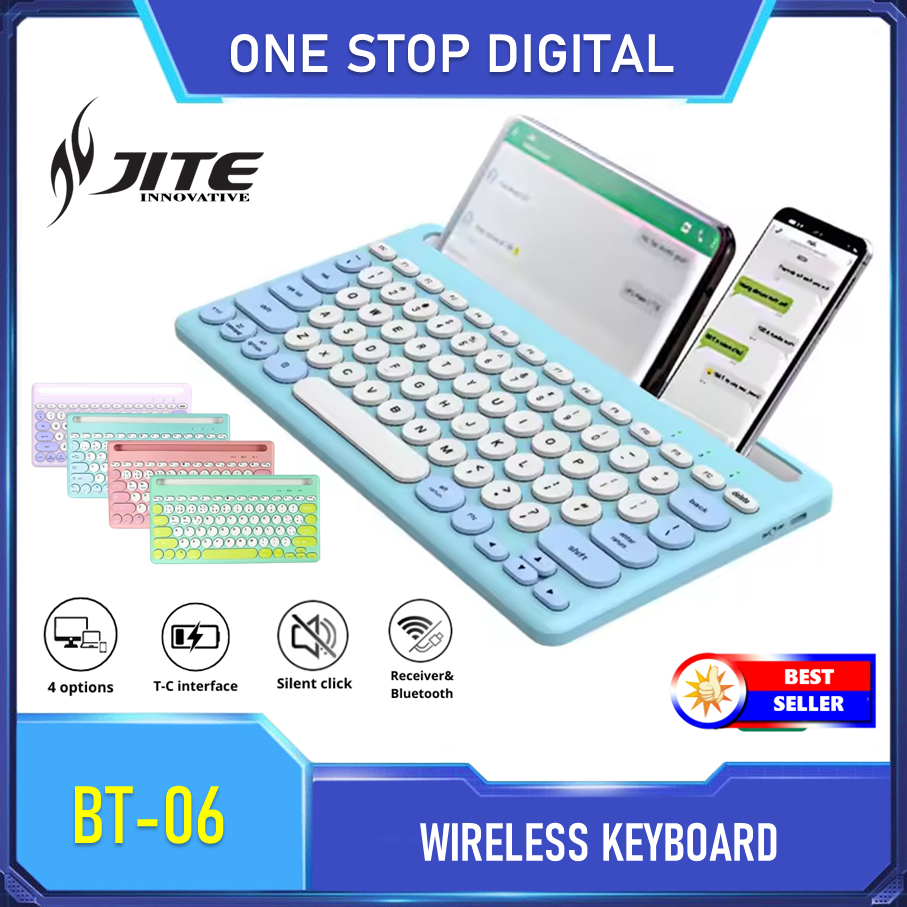 Jual JITE BT-06 Keyboard Wireless Bluetooth Multi Device With Dudukan ...