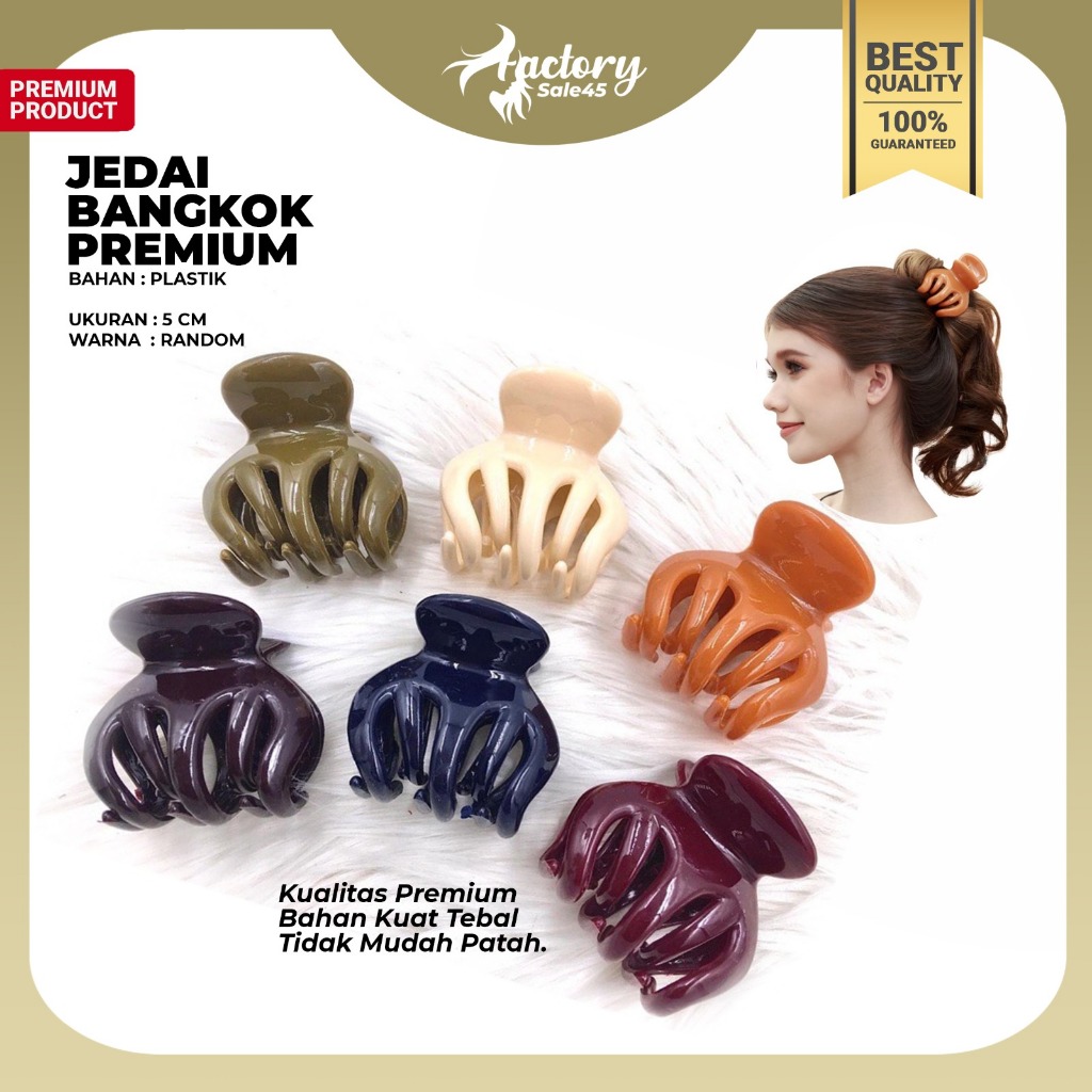 Jual FACTORYSALE45 - 1Pcs Jepit Jedai Bangkok Besar Cakar 5 CM Jedai Ori Jepitan Rambut Lokal ...