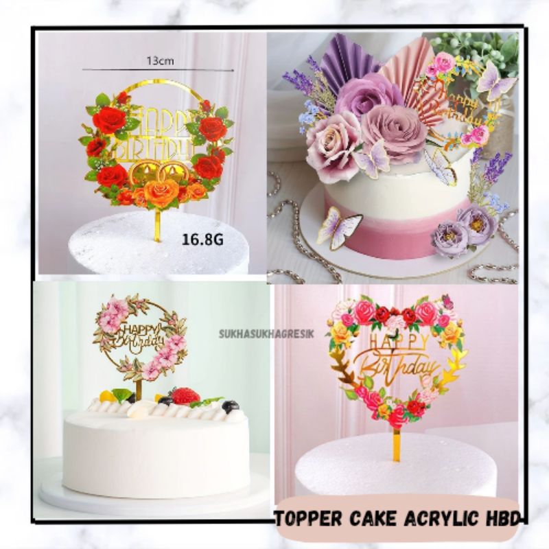 Jual CAKE TOPPER ACRYLIC HBD Topper Hiasan Kue Tulisan Happy Birthday ...