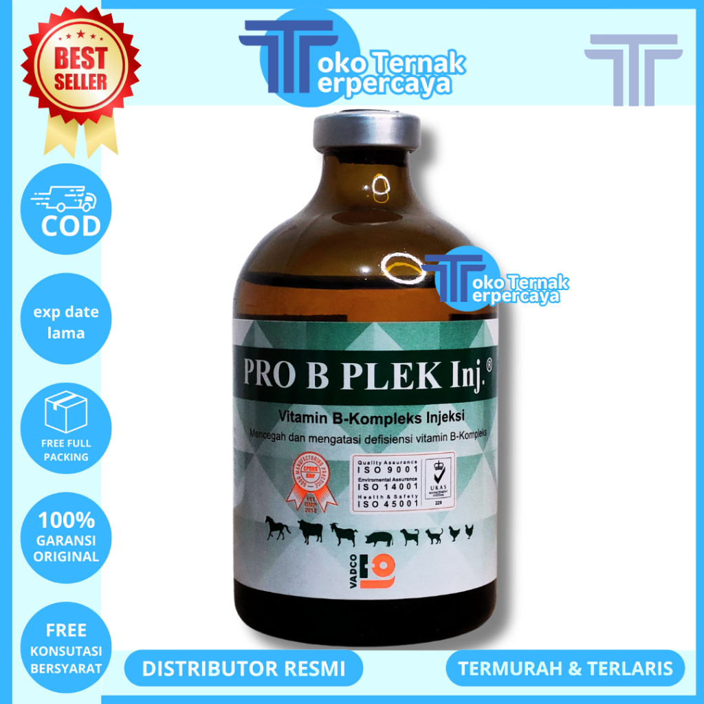 Jual PRO B PLEK INJ 100 ML - Vitamin B kompleks Hewan Sapi Kambing ...