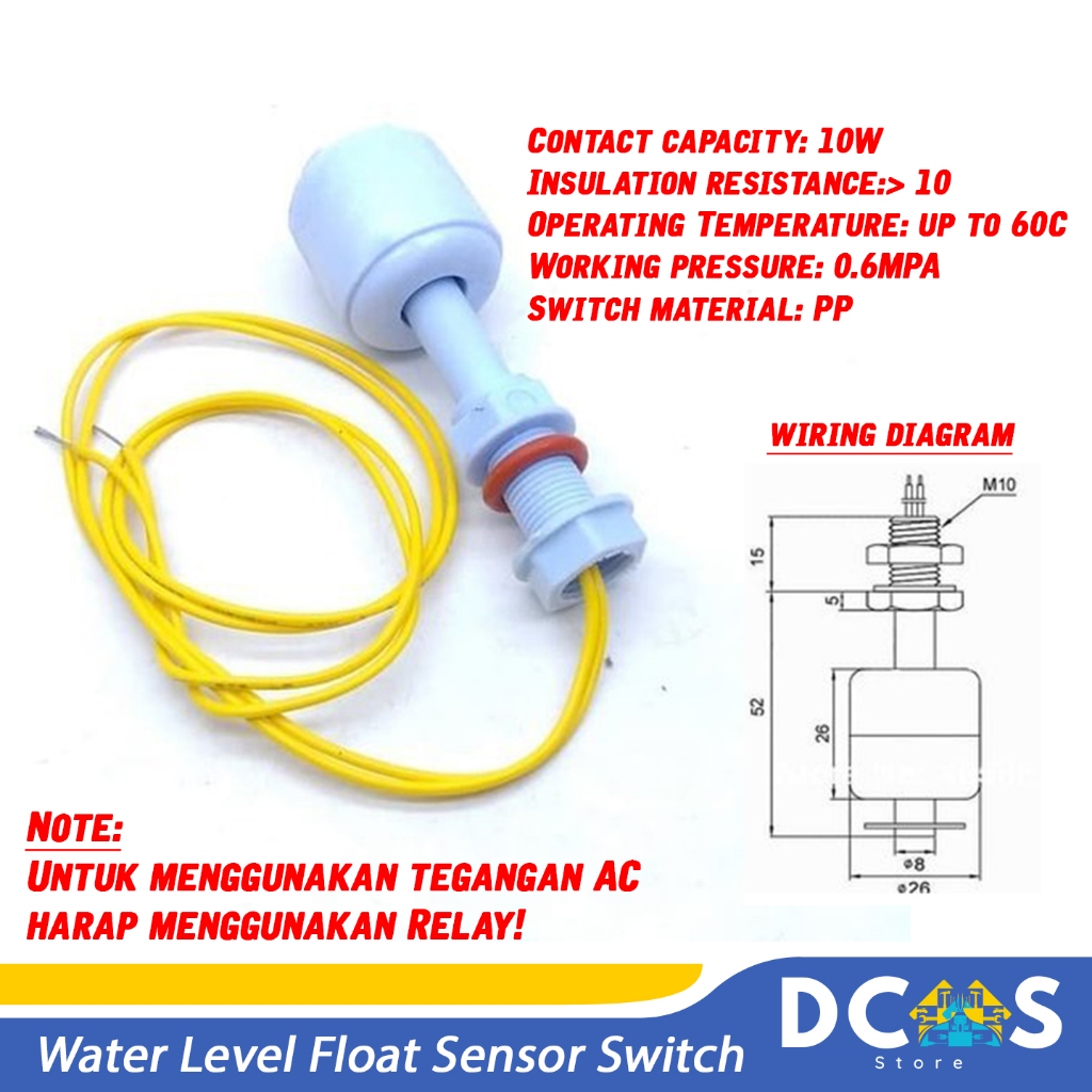 Jual WATER LEVEL FLOAT SENSOR SWITCH SAKLAR PELAMPUNG AIR | Shopee ...