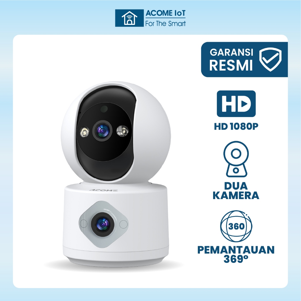 Jual ACOME IOT APC06 Camera CCTV WiFi Indoor 2 Lensa Full HD 1080P/2MP ...